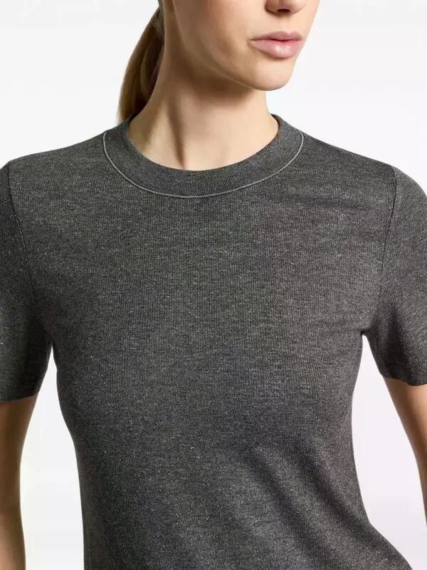 Peserico Beaded-trim Crew-neck T-shirt