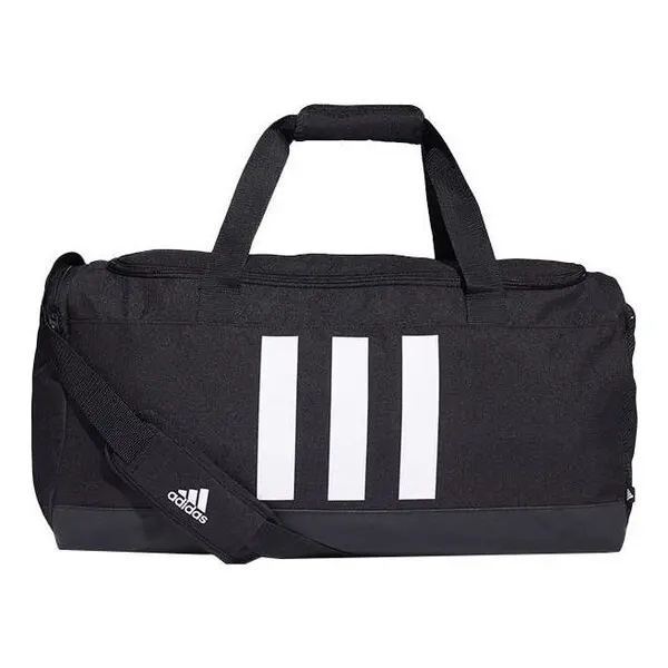 Adidas Essentials 3-stripes Duffel Bag Medium 'black White - Black/white