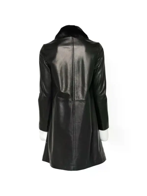 Bally Faux-fur Collar Leather Coat