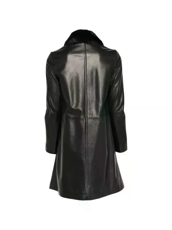 Bally Faux-fur Collar Leather Coat
