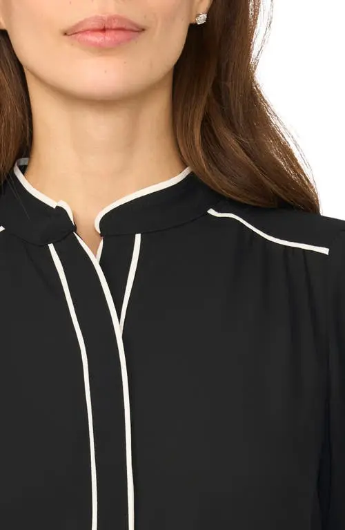 CECE DUPRAZ Piping Detail Long Sleeve Top