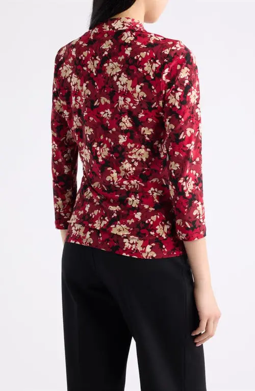 Anne Klein Print Faux Wrap Top