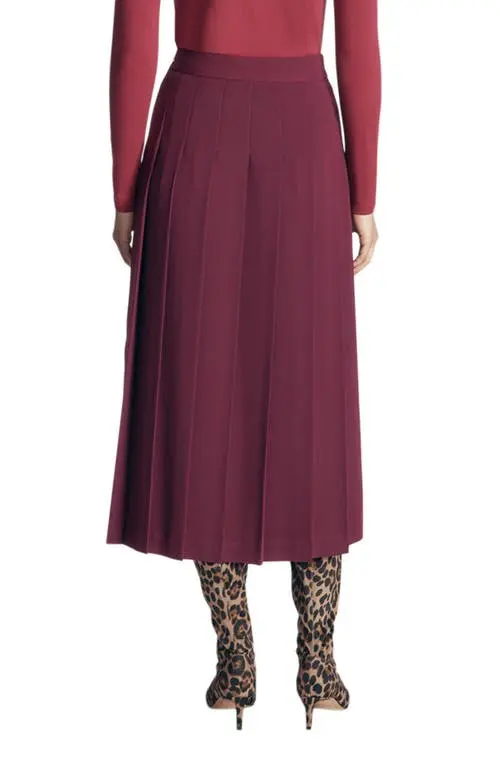 Boden Pleated Side Split Midi Skirt