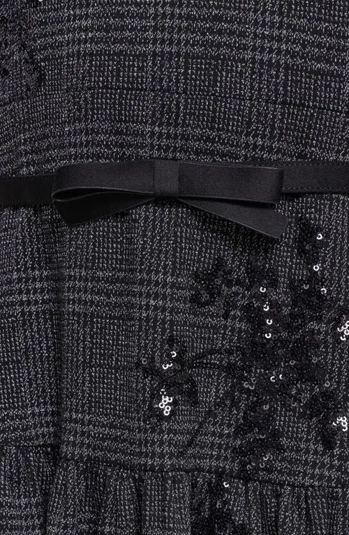 Karl Lagerfeld Paris Plaid Sequin Ponte Minidress