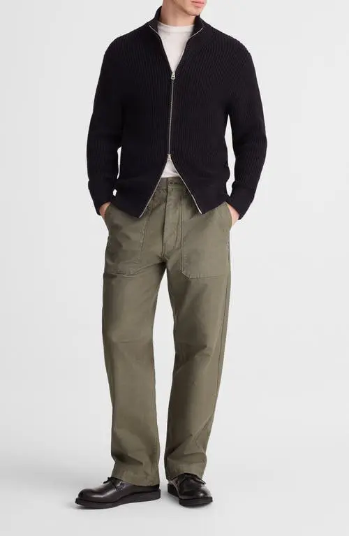 Madewell Shaker Stitch Full Zip Cotton Sweater