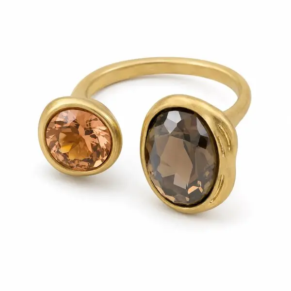 ANGEL BAROCCO Smoky & Champagne Zirconia Open Ring - Brown