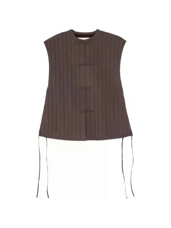 SAMUEL GUÌ YANG Quilted Frog-fastening Top