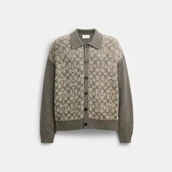 COACH OUTLET Signature Cardigan - Grey