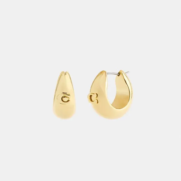 COACH Signature Thick Hoop Earrings