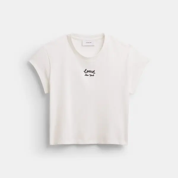 COACH Cap Sleeve Box Crewneck T-shirt - Ivory