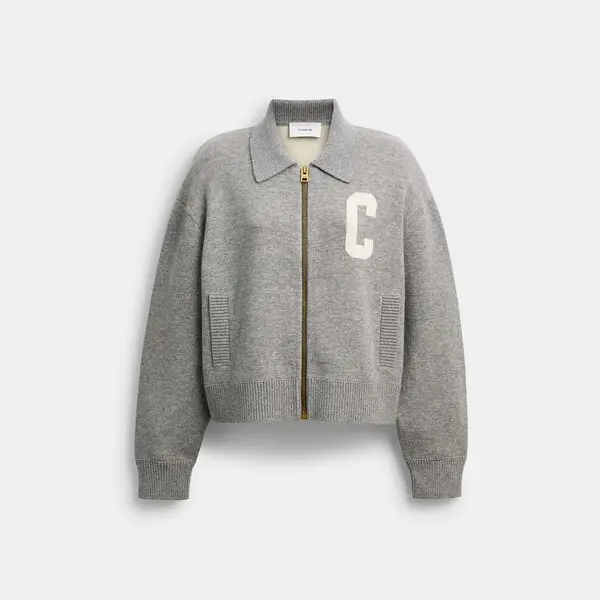 COACH Double Face Zipper Cardigan