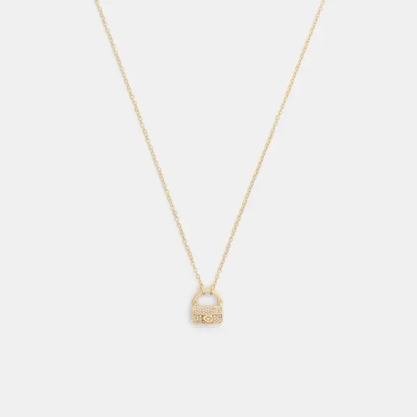 COACH Pavé Tabby Pendant Necklace