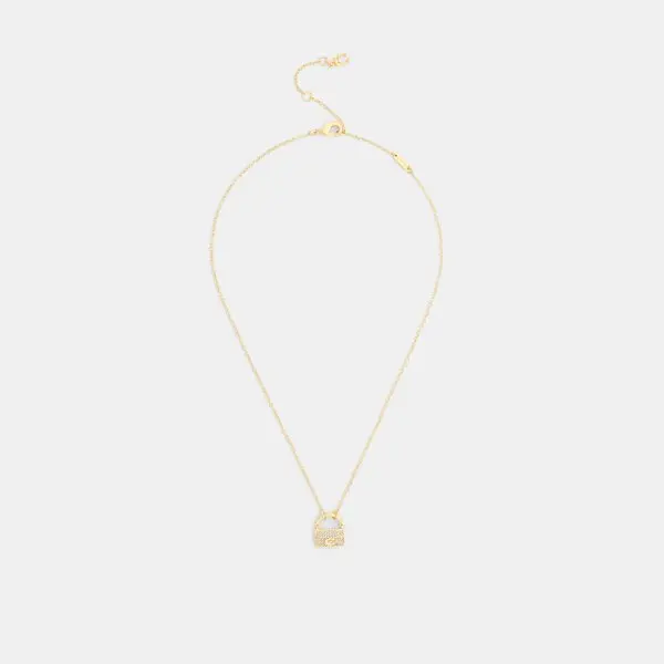 COACH Pavé Tabby Pendant Necklace