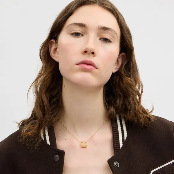 COACH Pavé Tabby Pendant Necklace
