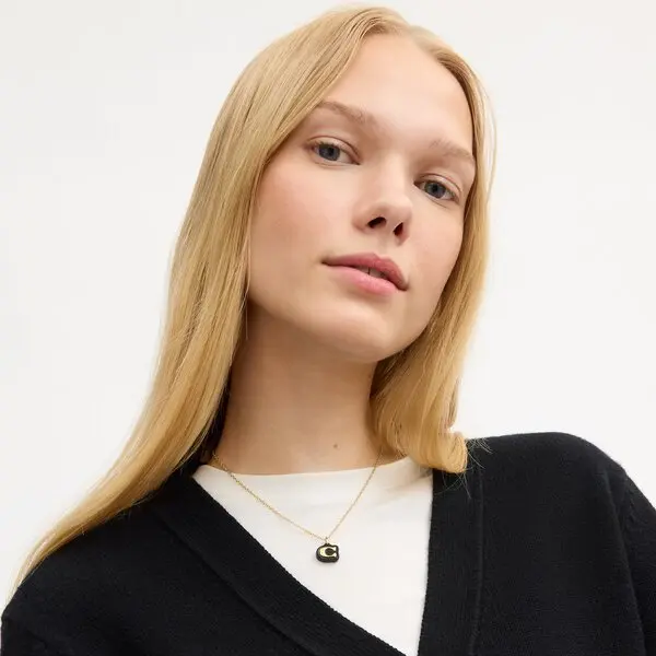 COACH Signature Resin Pendant Necklace