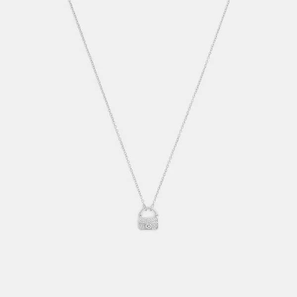COACH Pavé Tabby Pendant Necklace