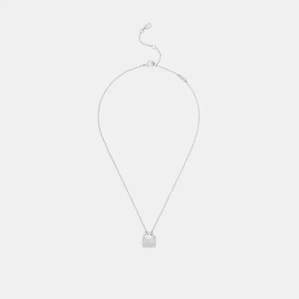 COACH Pavé Tabby Pendant Necklace