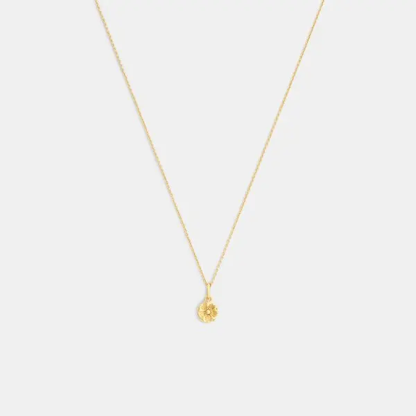 COACH Tea Rose Solitaire Pendant Necklace
