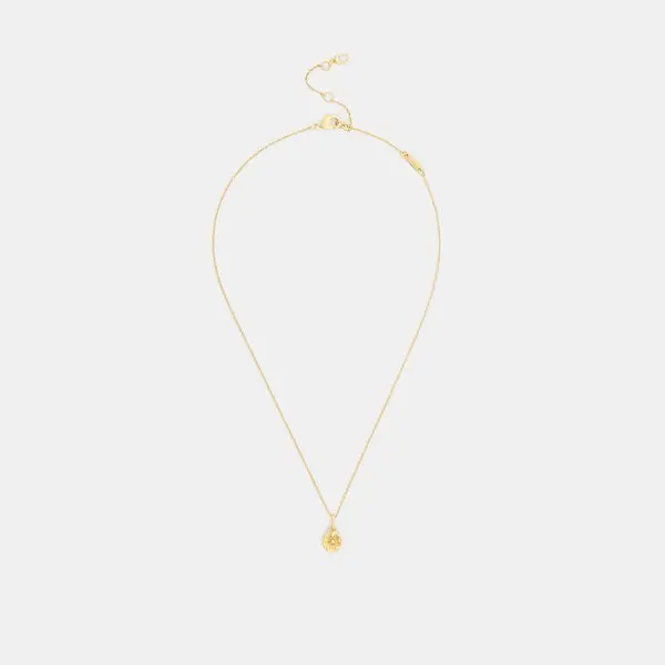 COACH Tea Rose Solitaire Pendant Necklace