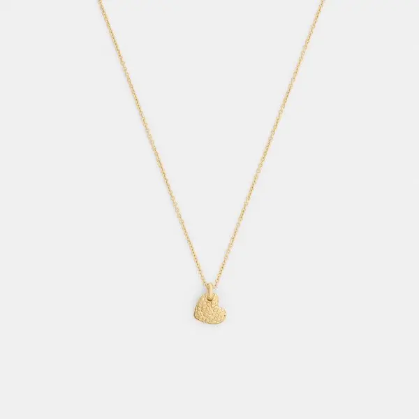 COACH Signature Heart Pendant Necklace - Gold