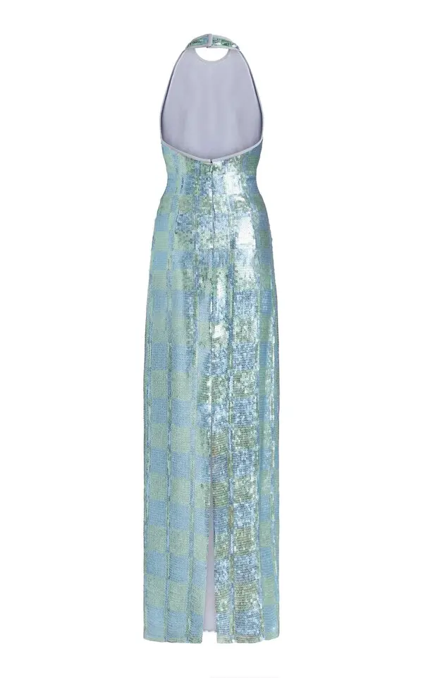 MARKARIAN Nerine Gingham Sequin Gown