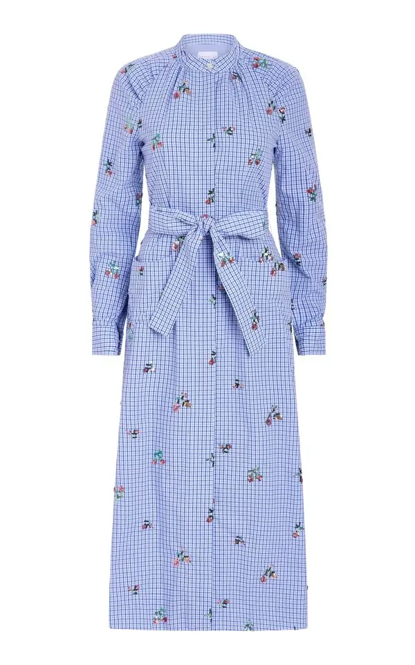 MARKARIAN Gazania Sequin Embroidered Shirt Dress