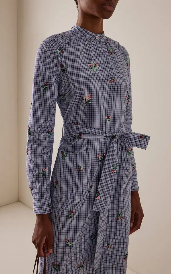 MARKARIAN Gazania Sequin Embroidered Shirt Dress