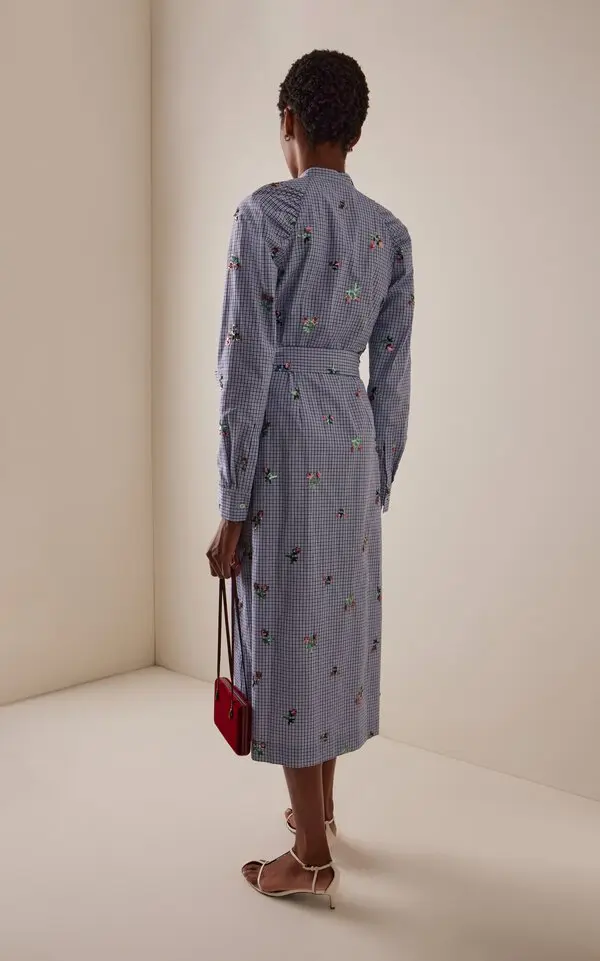 MARKARIAN Gazania Sequin Embroidered Shirt Dress