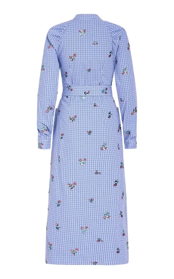 MARKARIAN Gazania Sequin Embroidered Shirt Dress