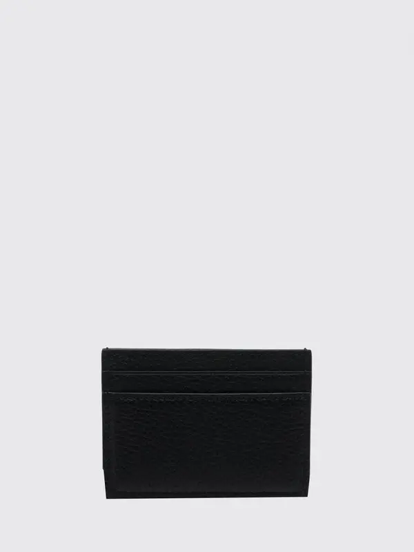 Gucci Grained Leather Card Holder With Metallic Logo And Four Slots