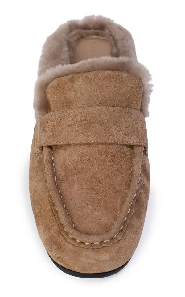 BLACK SUEDE STUDIO Theo Shearling Mules