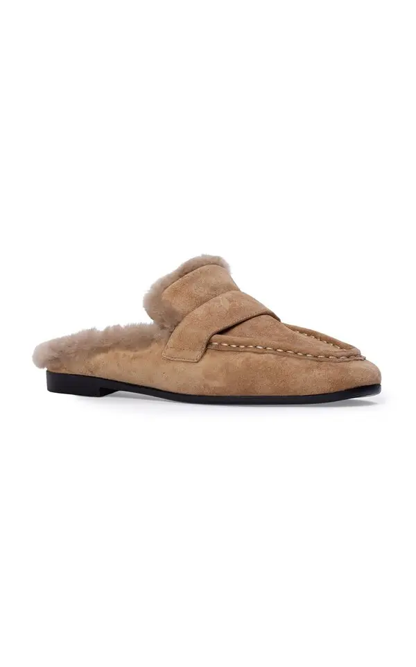 BLACK SUEDE STUDIO Theo Shearling Mules