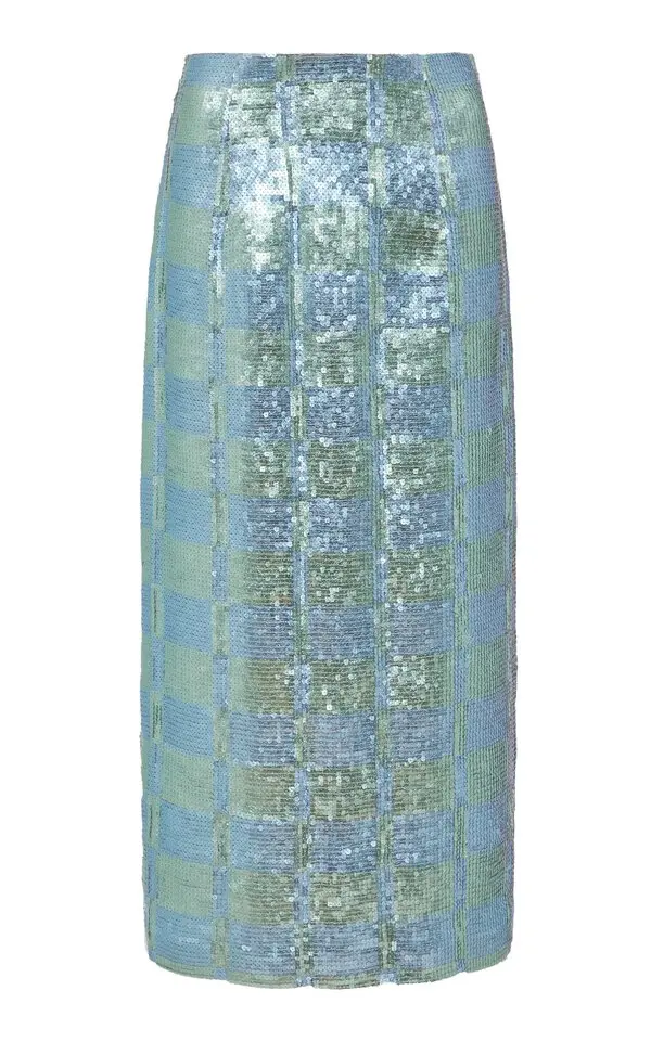 MARKARIAN Lucida Gingham Sequin Skirt