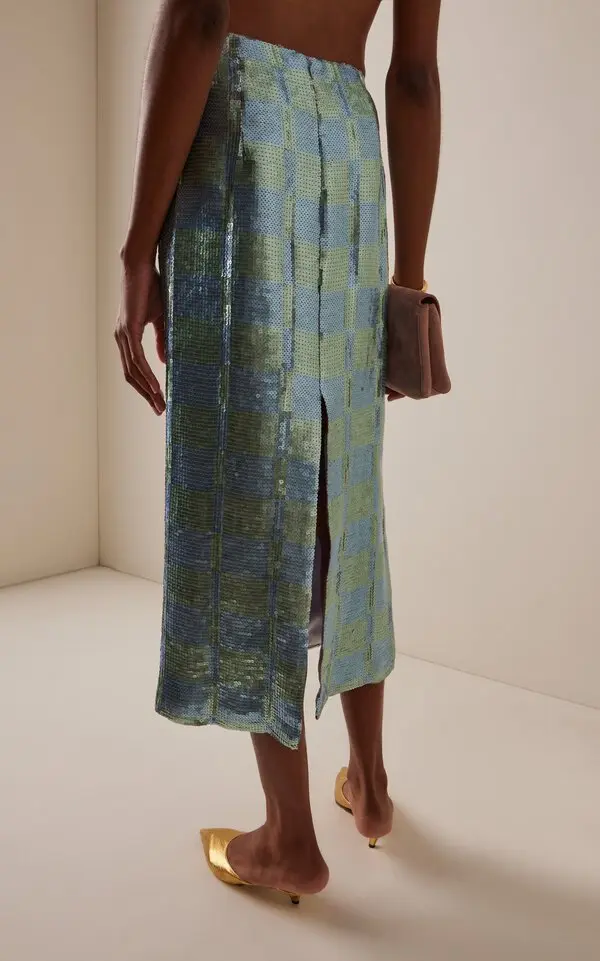 MARKARIAN Lucida Gingham Sequin Skirt