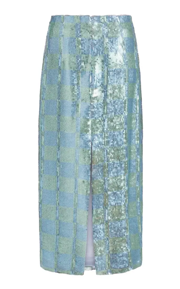 MARKARIAN Lucida Gingham Sequin Skirt