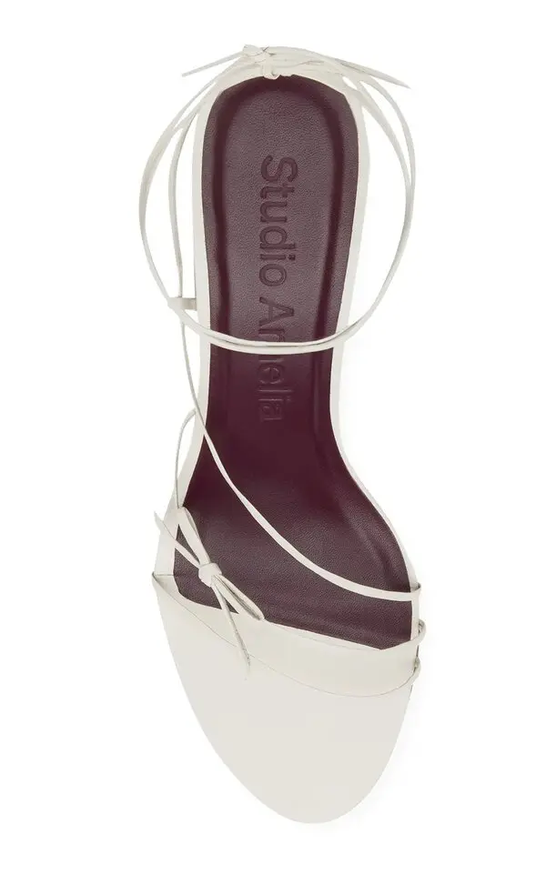 Studio Amelia Solstice 70 Leather Sandals - Light Grey