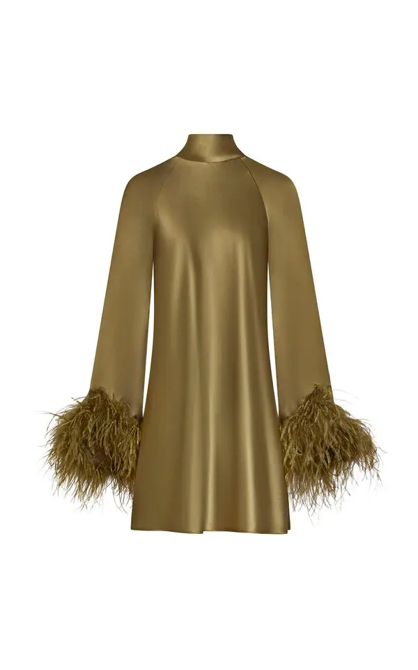 Delphine Sylvie Satin Charmeuse Dress - Olive