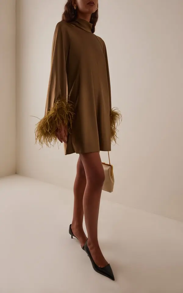 Delphine Sylvie Satin Charmeuse Dress - Olive