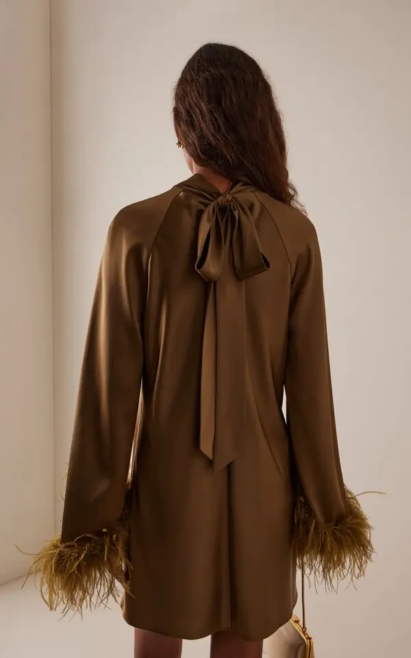 Delphine Sylvie Satin Charmeuse Dress - Olive