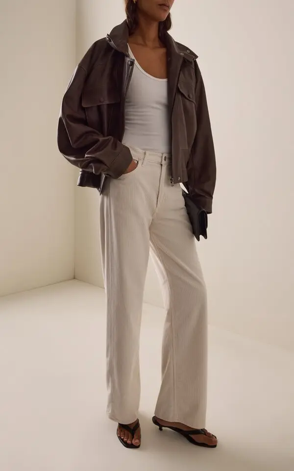 AGOLDE Ren Corduroy High-rise Wide-leg Jeans - White