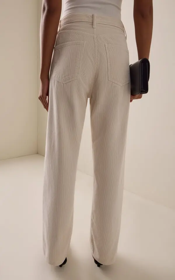 AGOLDE Ren Corduroy High-rise Wide-leg Jeans - White