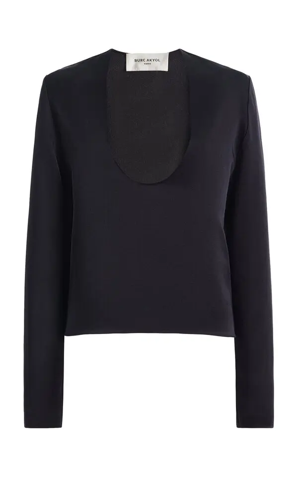 Burc Akyol Relaxed Satin Top - Dark Grey