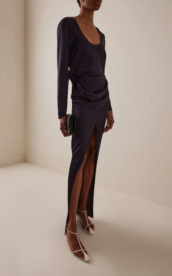 Burc Akyol Caryatid Satin Maxi Skirt