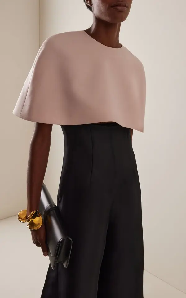 TEMILY Cropped Wool Cape Top