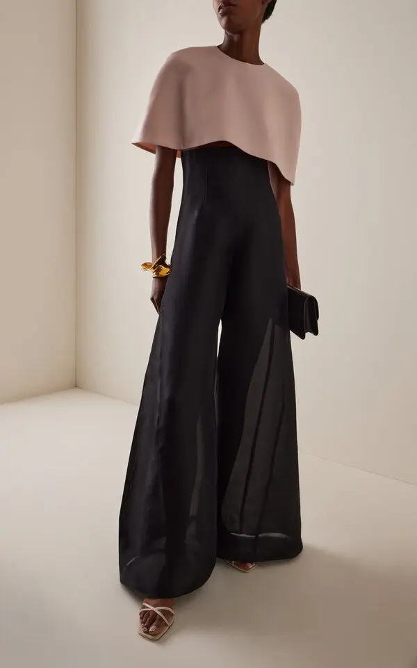 TEMILY Cropped Wool Cape Top