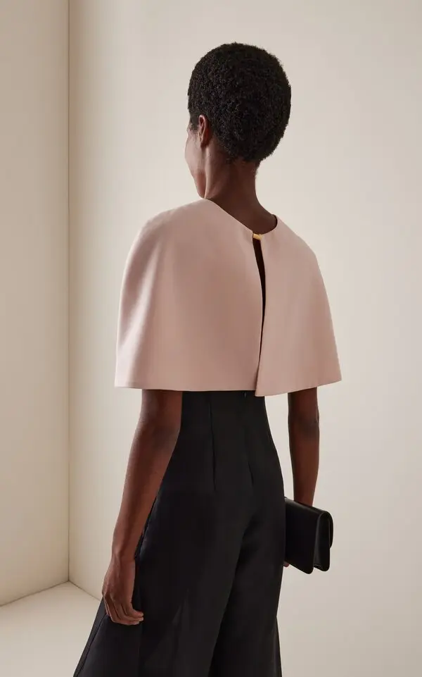 TEMILY Cropped Wool Cape Top