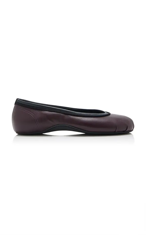 Dries Van Noten Ballerina Leather Flats - Burgundy