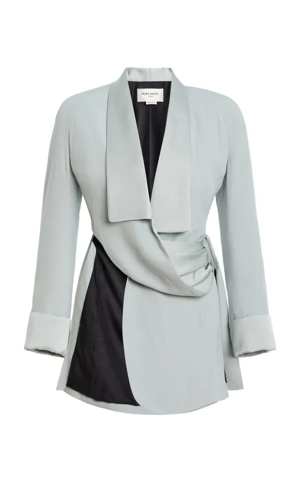 Burc Akyol Draped Crepe Blazer