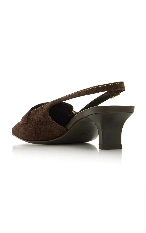 TOD'S Medallion Buckle Suede Pumps