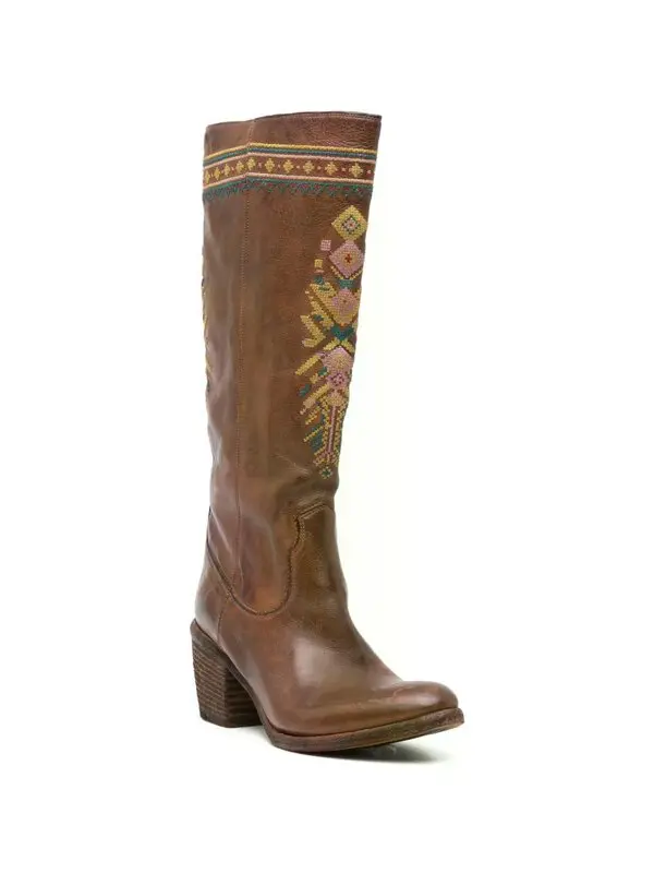 FAUZIAN JEUNESSE Embroidered Leather Boots